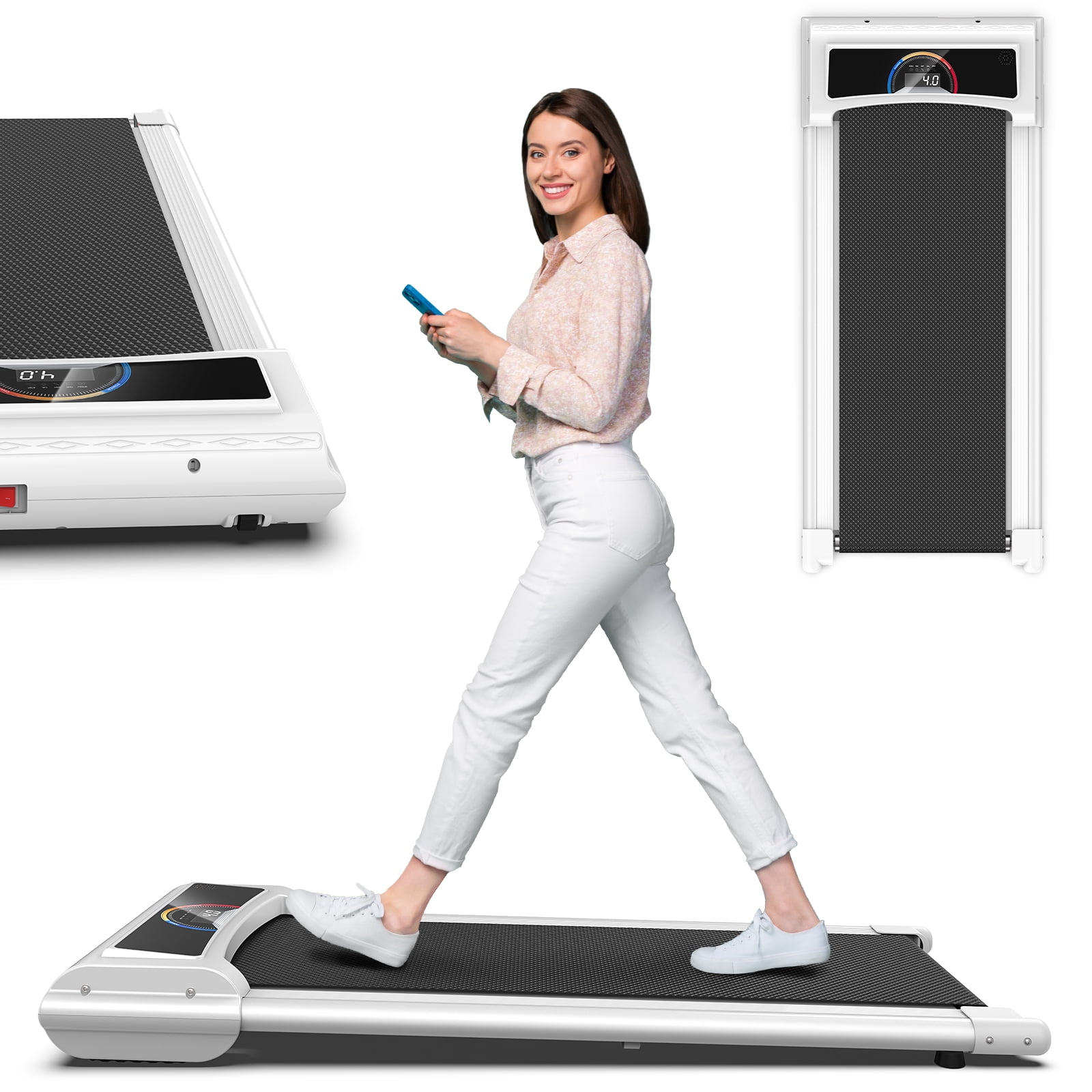FLIMDER Walking Pad, 2.5 HP Portable Desk Treadmill, 265LBS Capacity ...