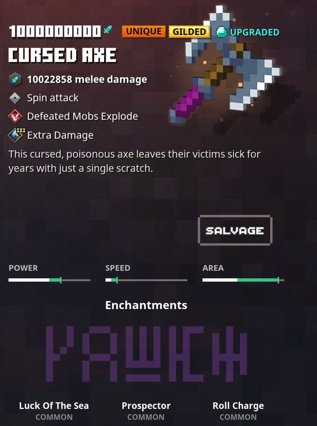 FLINT- Minecraft Dungeons -Cursed Axe Unique Gilded (Xbox)(Ps4)(Switch ...