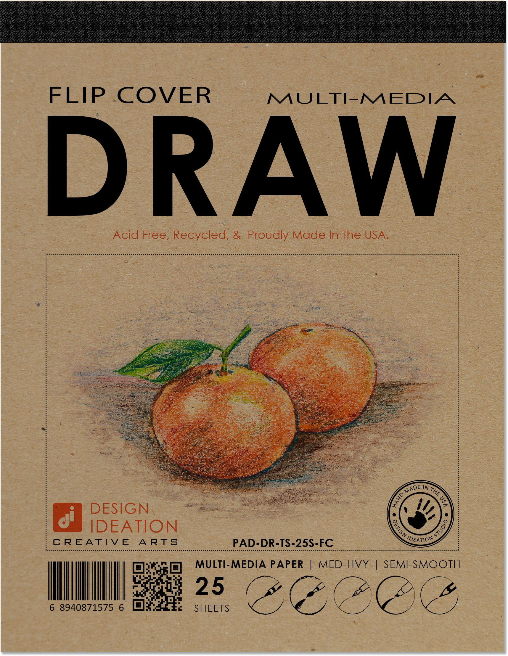 FLIP COVER Sketch Pad : Multi Media DRAWING Pad for Pencil, Ink, Marker ...