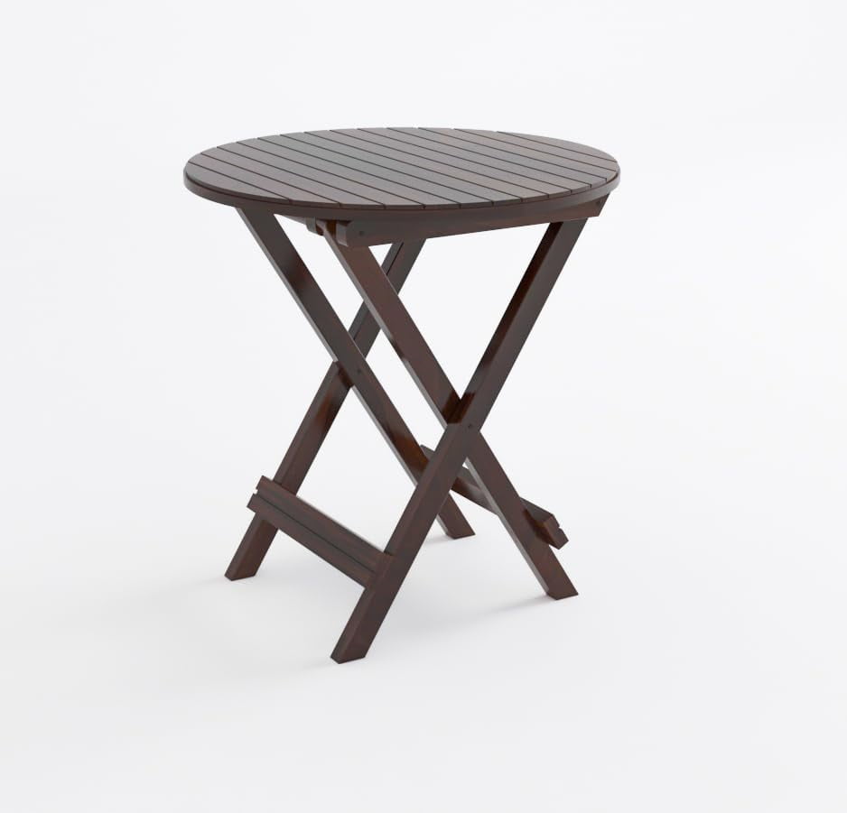 FLIP WOOD Solid Wood Patio Coffee Table for Living Room Round Folding ...