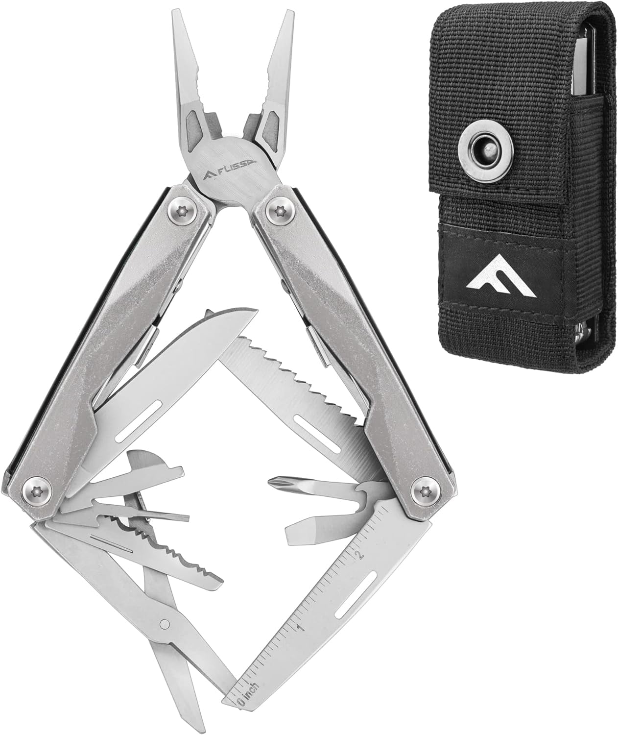 FLISSA Multitool, 16-in-1 Stainless Steel Multi Tool, EDC Multitool ...