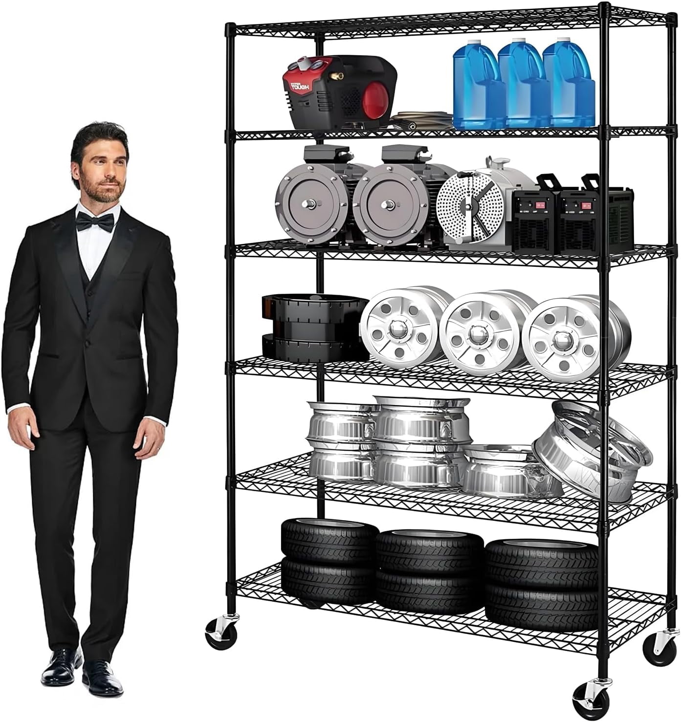 FLL 6000Lbs Capacity NSF Metal Wire Shelving Unit Heavy Duty Durable ...