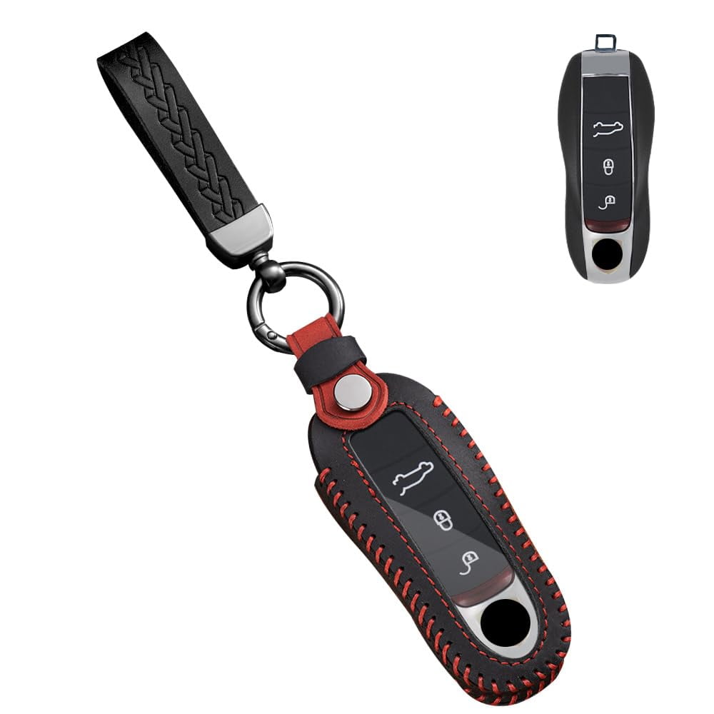 FLL Production Leather Key Fob Cover for Porsche 911 Macan 2020 2021 ...