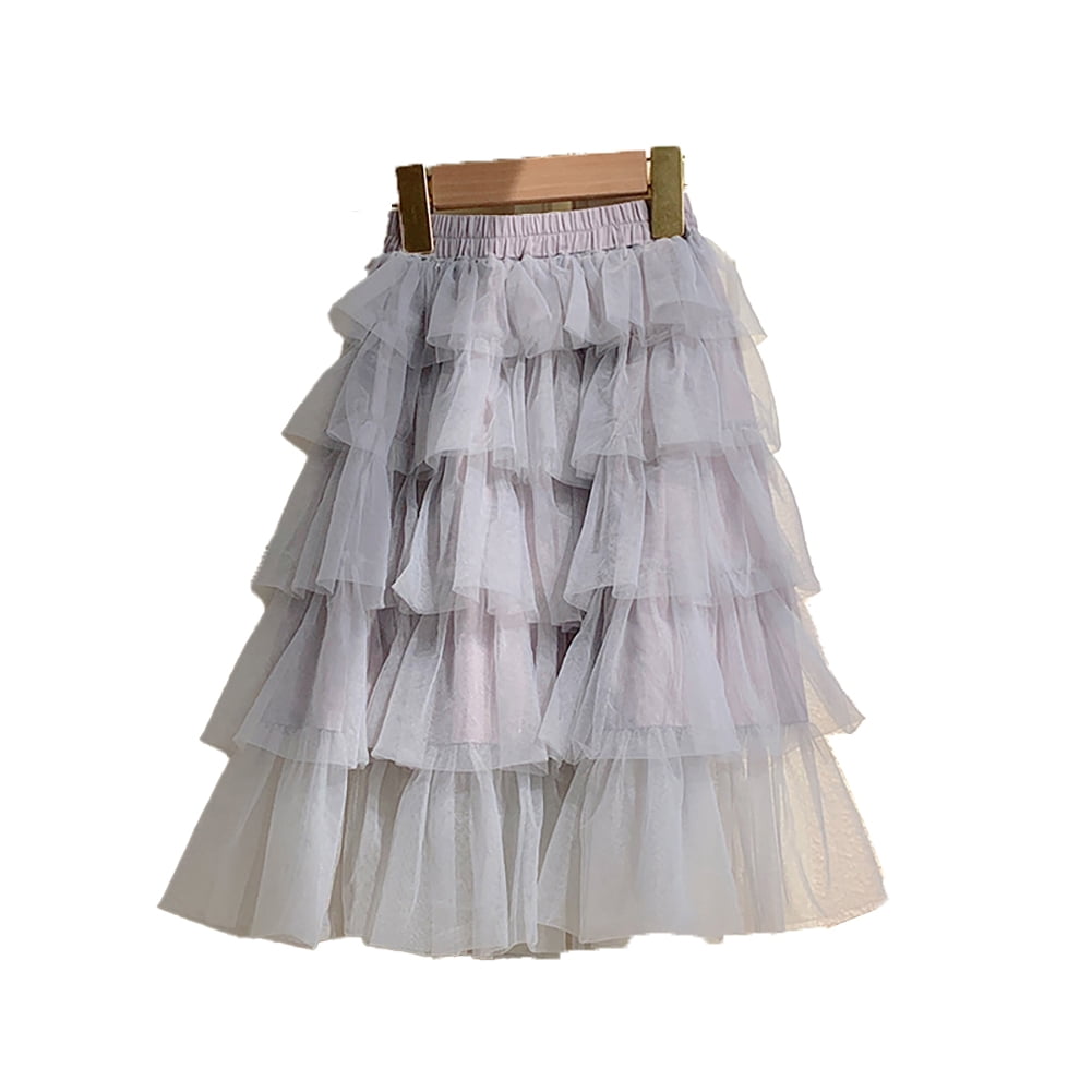 FLMEI 1-7T Girls Mesh Skirt for Kids Toddler Tulle Half-Body Skirt Spring Summer Cute Princess ...