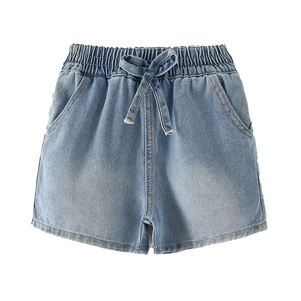 FLMEI 1-8Years Girls Denim Shorts Stretch Jeans Shorts Comfortable ...