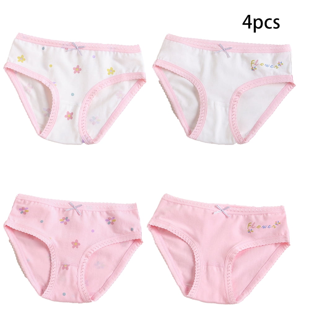 FLMEI 4PCS Little Girls Underwear Boxer Briefs Cotton Panties for Baby ...