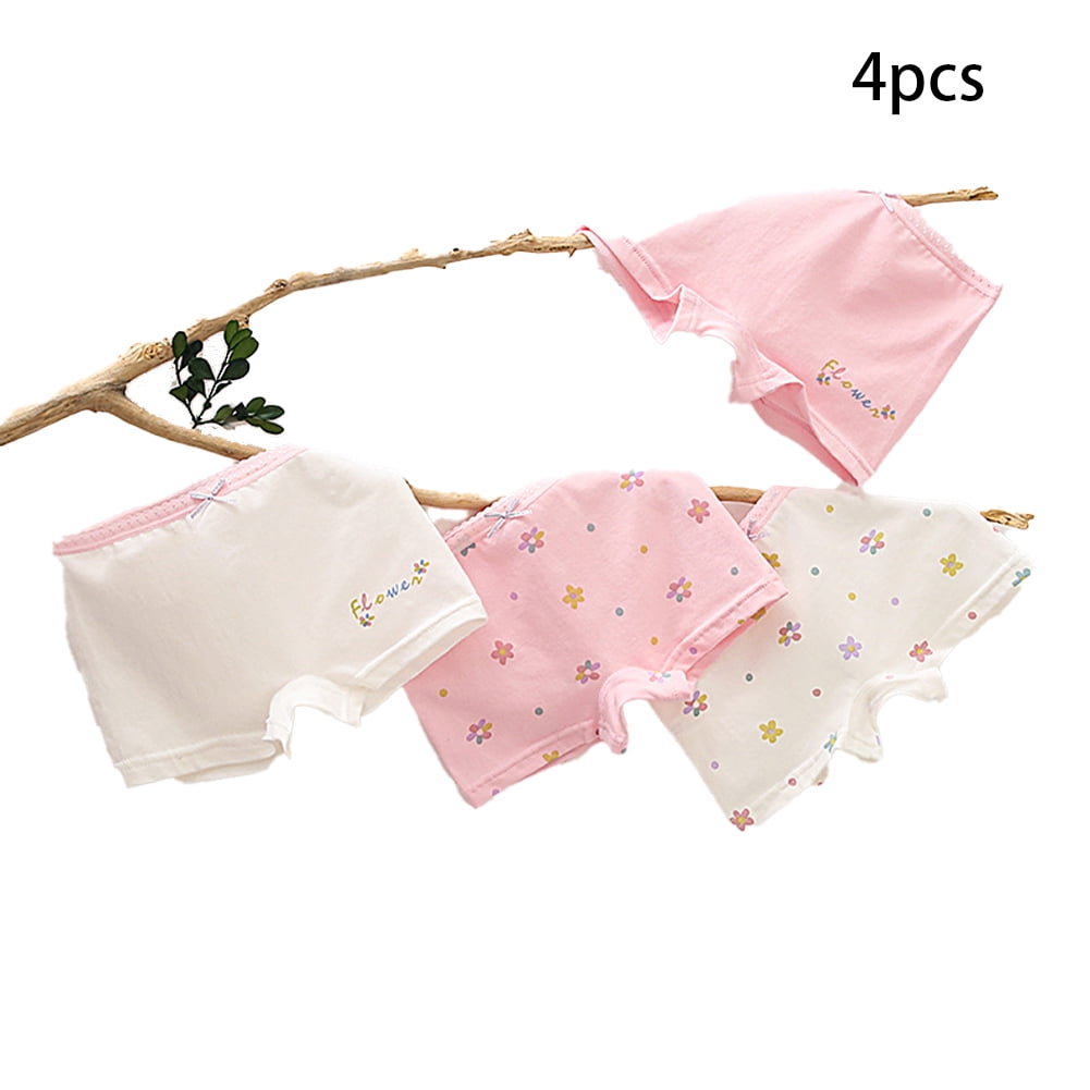FLMEI 4PCS Little Girls Underwear Boxer Briefs Cotton Panties for Baby ...