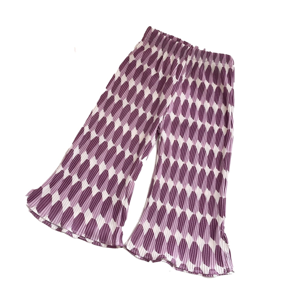 Chenyin Baby Toddler Girls Wide Leg Pants 2-9 Years Kids Print Long ...