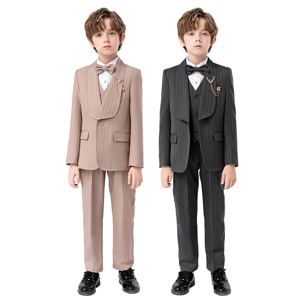 FLMEI Boy Suits 5 Piece Slim Fit Suit for Kids Toddler Boy Tuxedo Set ...