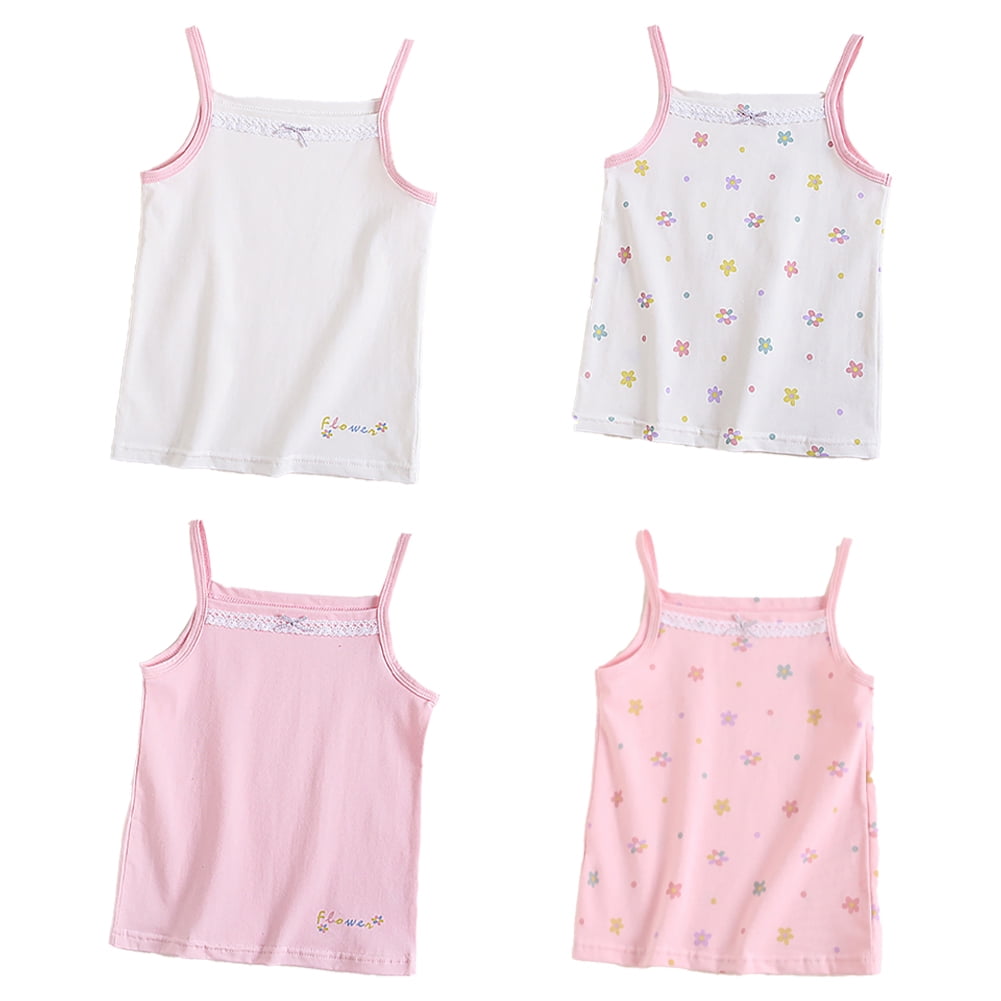 FLMEI Girls Cartoon Vest Undershirt for Kids Toddler,3-8Years Baby ...