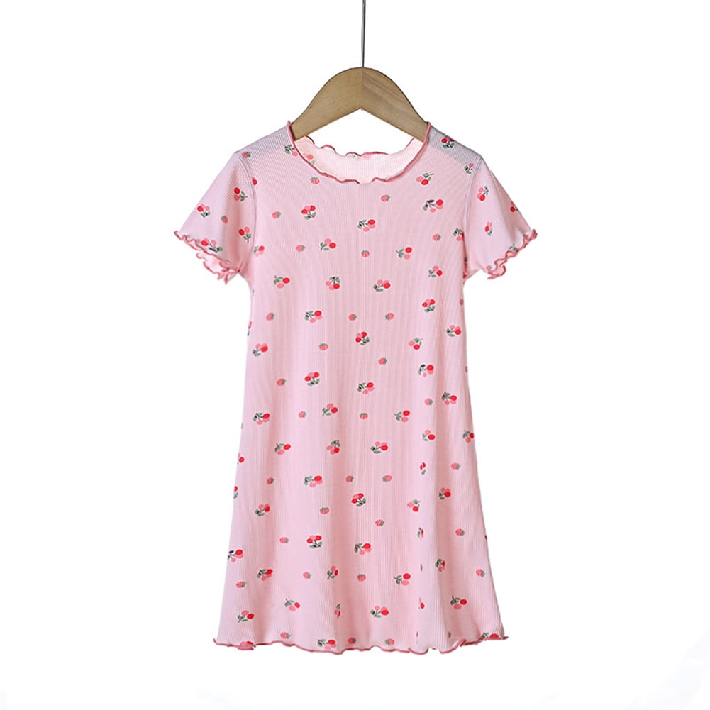 FLMEI Girls Summer Nightgowns for Kids Toddler Cotton Short Sleeve ...