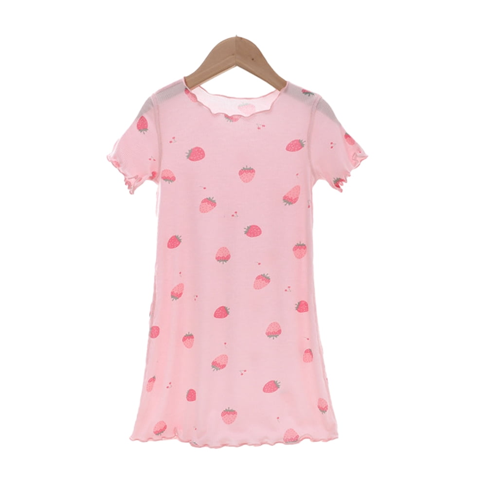 FLMEI Girls Summer Nightgowns for Kids Toddler Cotton Short Sleeve ...