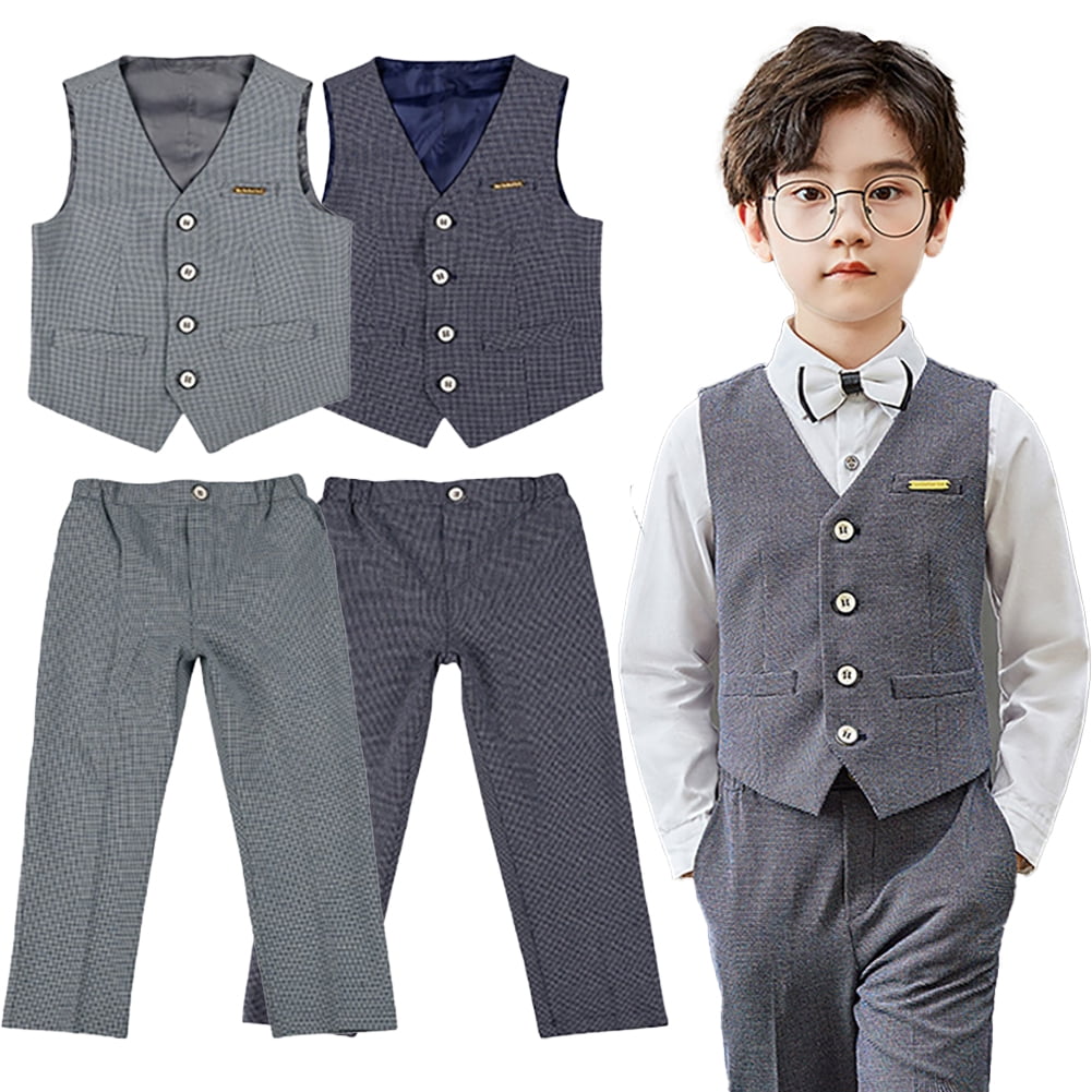 FLMEI Kids Baby Suits 3Pcs Set Slim Fi Wedding Suits for Boys,1-14Y ...