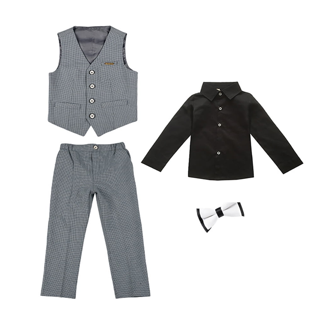 FLMEI Kids Baby Suits 4Pcs Set Slim Fi Wedding Suits for Boys,1-14Y ...