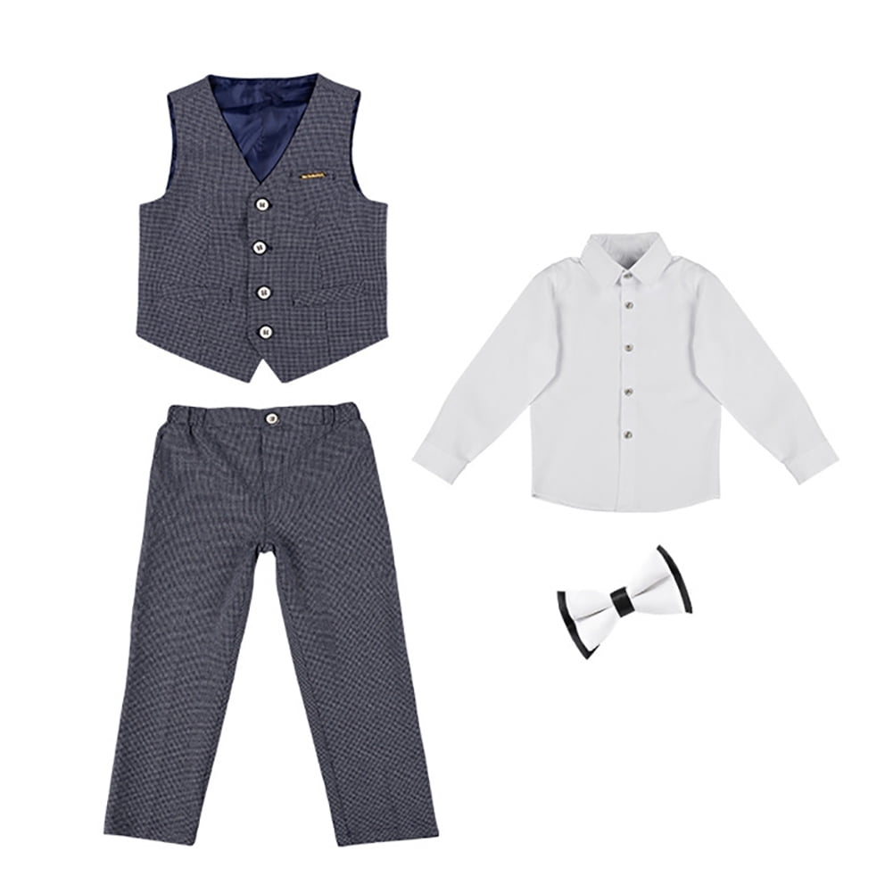 FLMEI Kids Baby Suits 4Pcs Set Slim Fi Wedding Suits for Boys,1-14Y ...