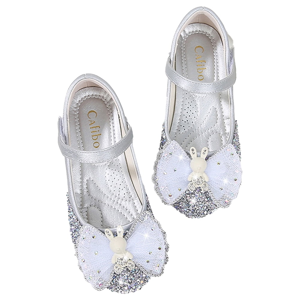 FLMEI Little Kids Girls Dress Shoes Toddler Spring Fall Glitter Sequins Princess Heels Shoes ...