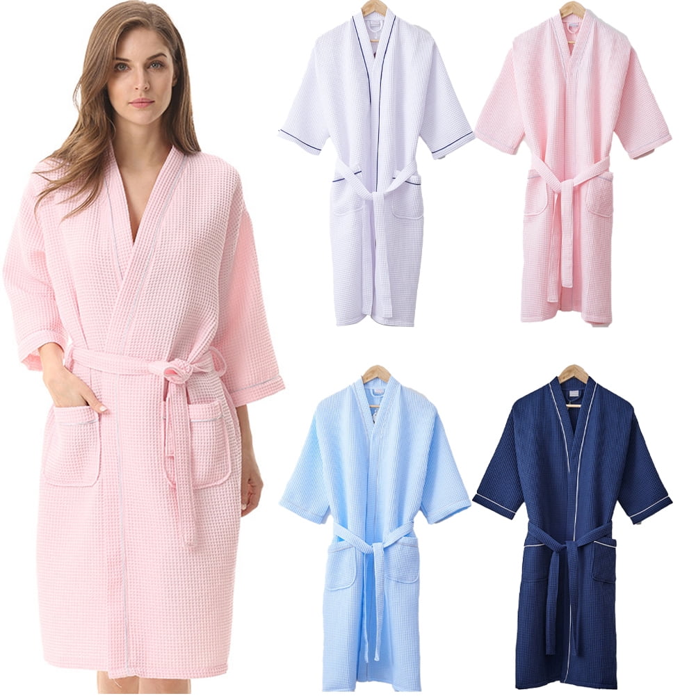 FLMEI Men Women Robes Cotton Bathrobes Soft Lightweight Bath Robes M ...