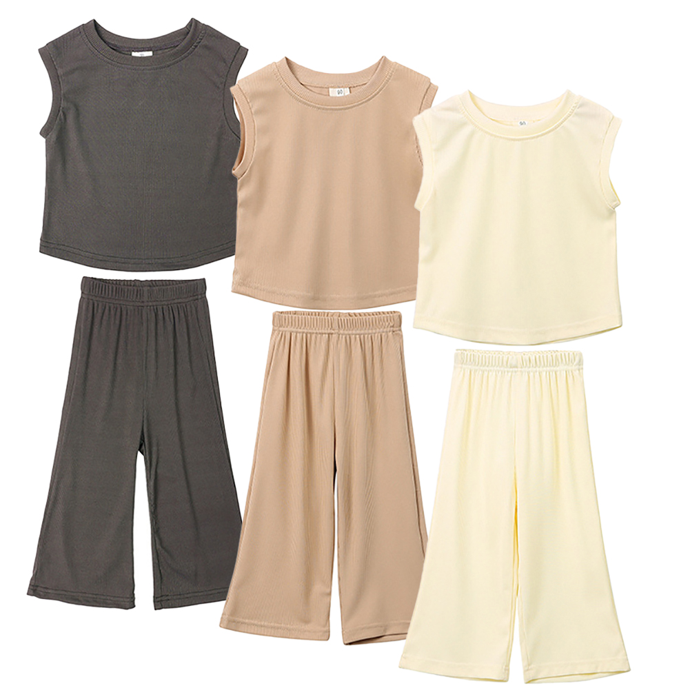 FLMEI Toddler Girls Summer 2PCS Outfits Baby Sleeveless Tees Shirt Tank ...