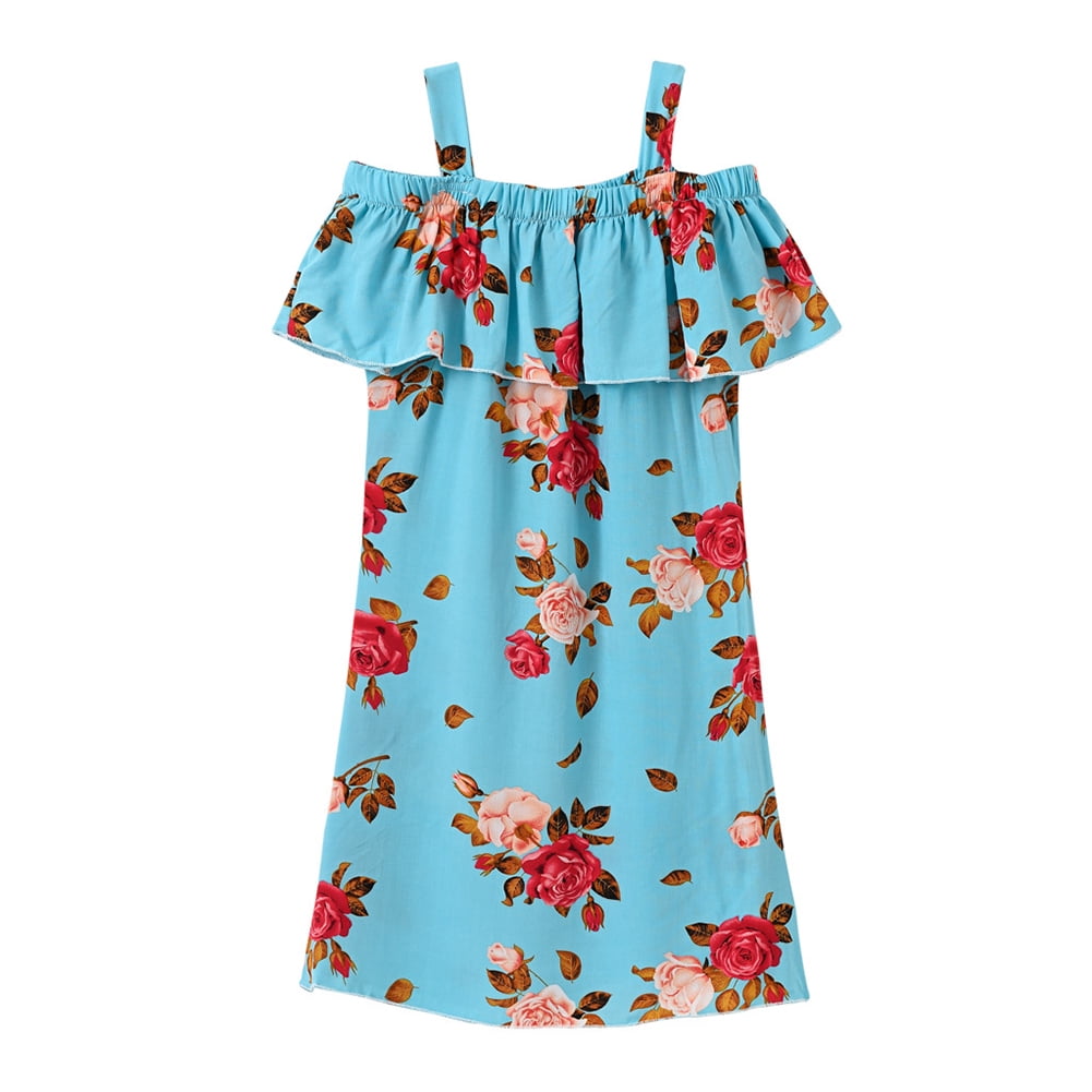 FLMEI Toddler Kids Girls Summer Strapless Dress Baby Halter Sleeveless ...