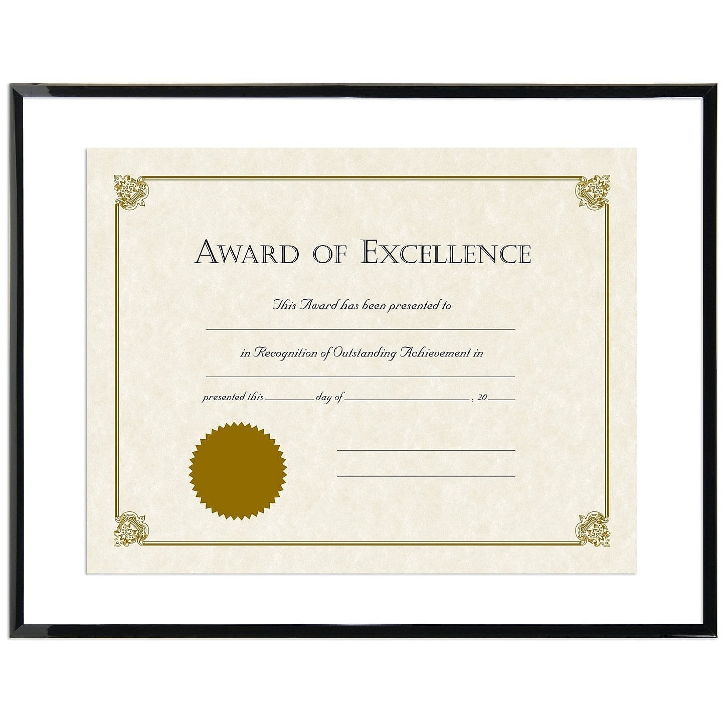 FLOAT Certificate frame 14x11 11x8one-half inch Black ABS plastic by ...