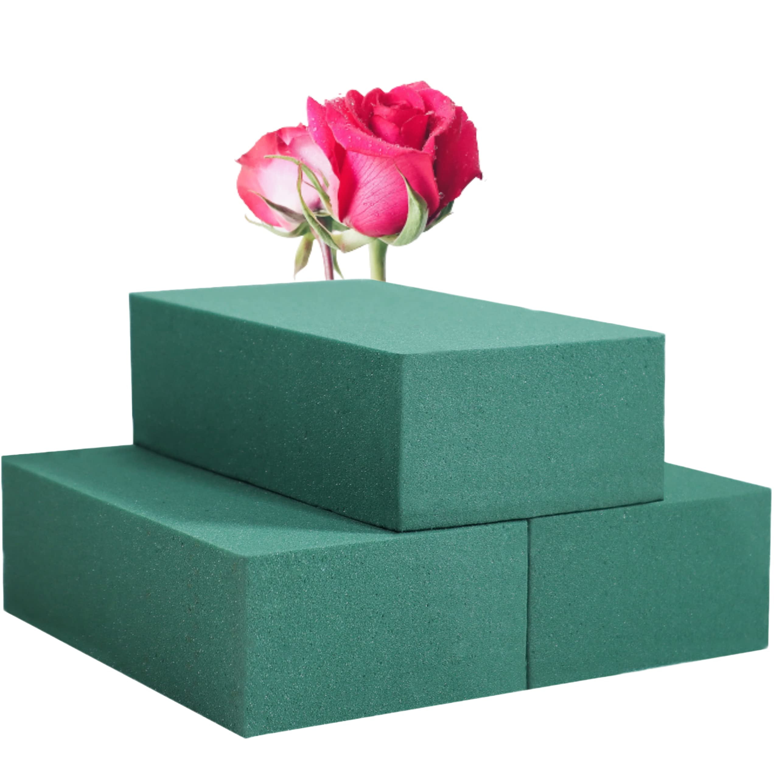 FLOFARE Pack of 3 Floral Foam AIS1 Blocks Each 3.1"W 1.7"H) Green Wet & Dry Flower Foam for ...