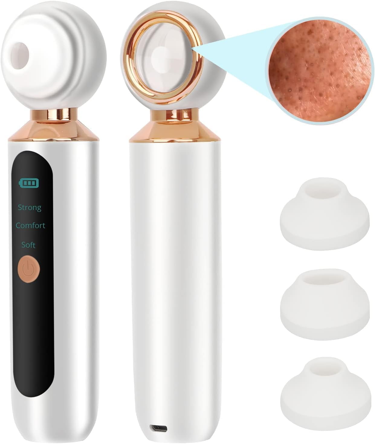 FLOITTUY Blackhead Remover Vacuum Electric Pore Cleaner with 3 Suction ...