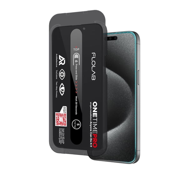 FLOLAB NanoArmour ONETIME PRO for iPhone 15 Pro Privacy Screen ...