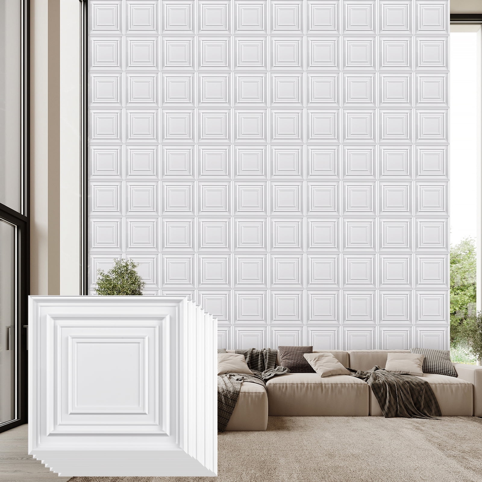 FLOLEOPA 30 Pack 3D Wall Panel, PVC Textured Wall Panels for Interior ...