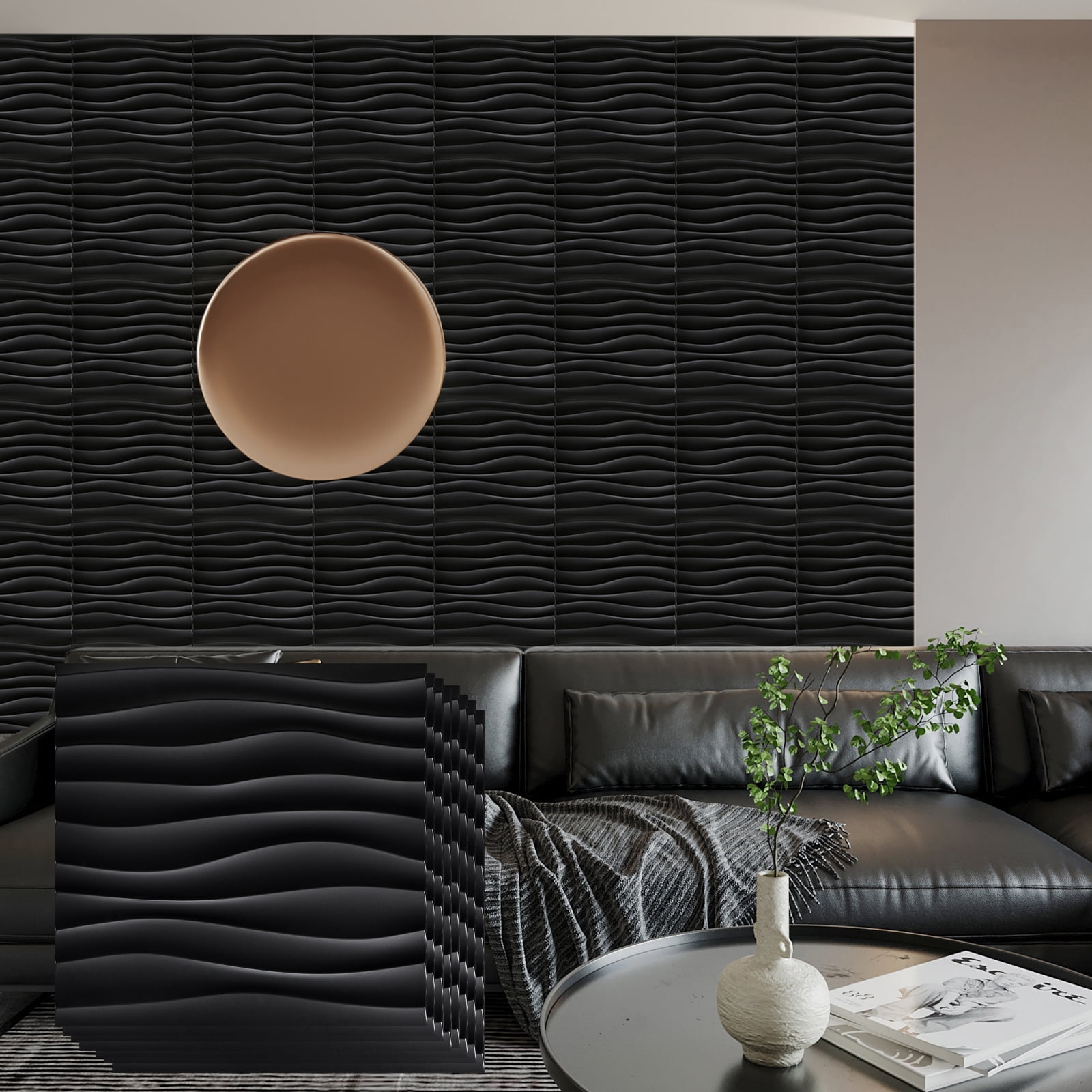 FLOLEOPA 30 Pack 3D Wall Panel, PVC Textured Wall Panels for Interior ...