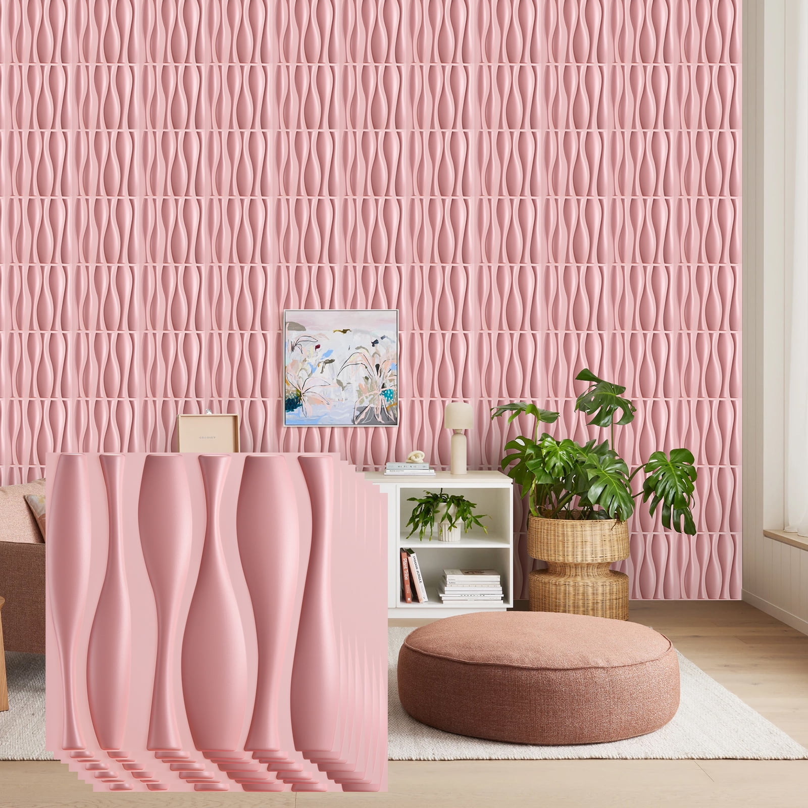 FLOLEOPA 30 Pack 3D Wall Panel, PVC Textured Wall Panels for Interior ...