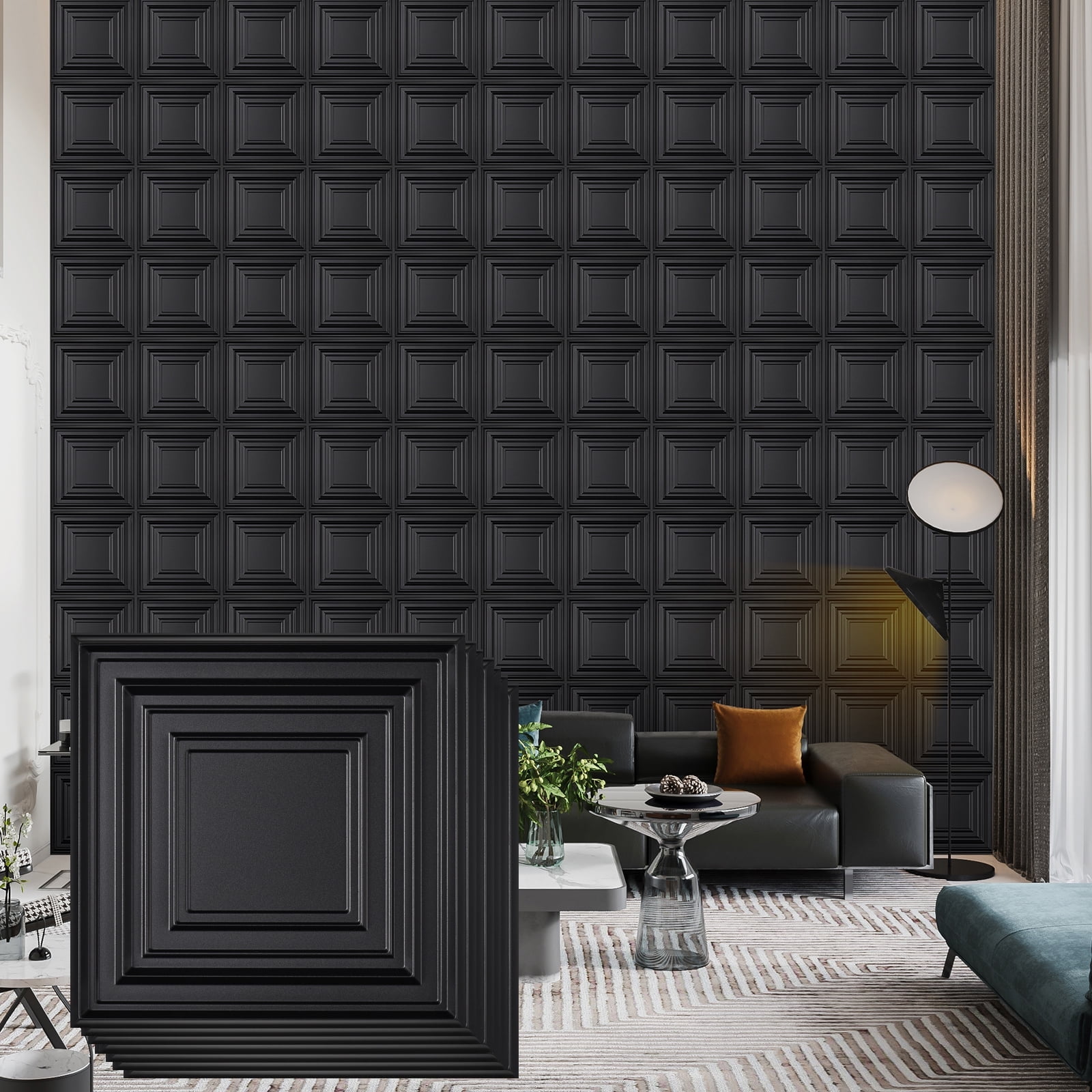 FLOLEOPA 30 Pack 3D Wall Panel, PVC Textured Wall Panels for Interior ...