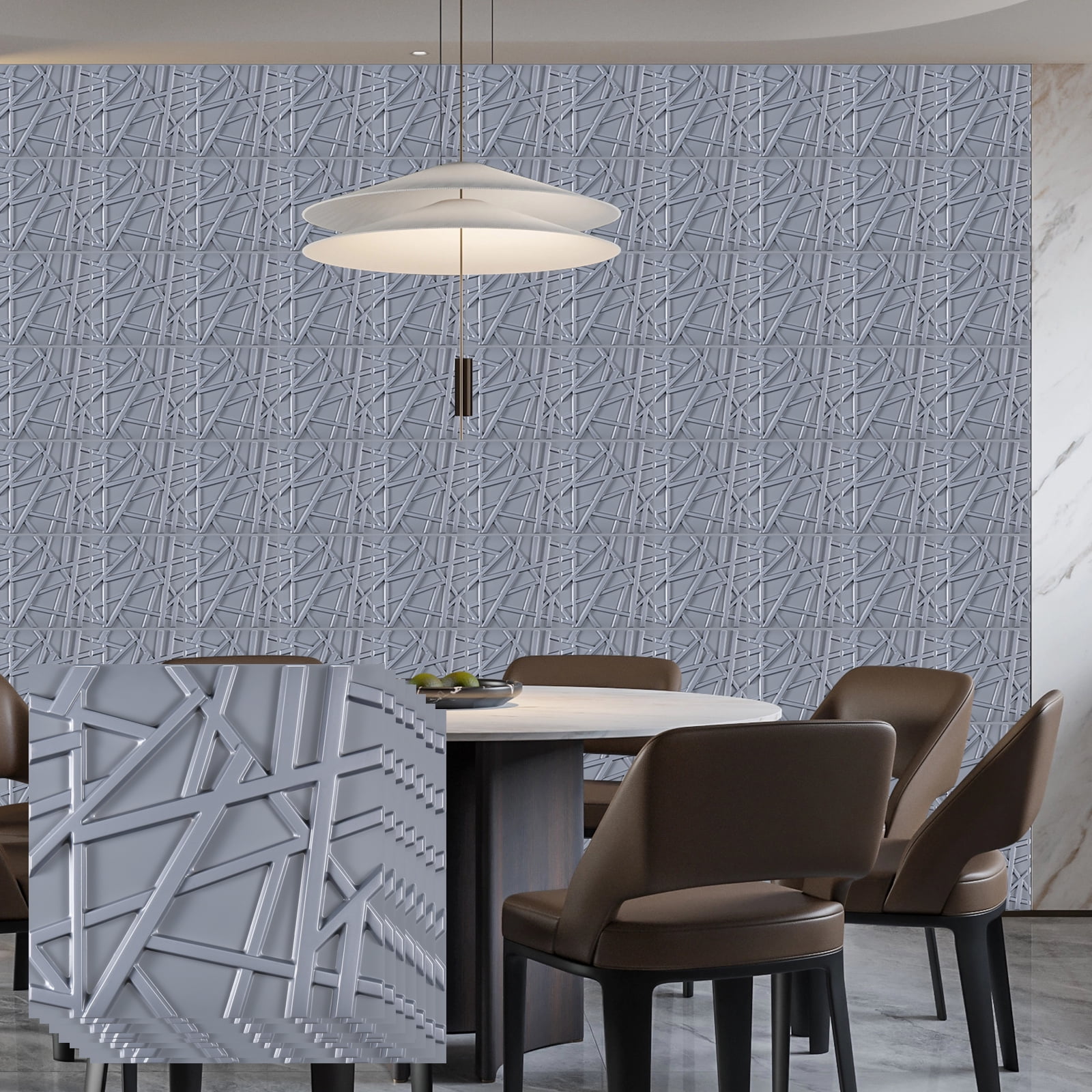 FLOLEOPA Textures 3D Wall Panels Gray Design for Interior Wall Decor ...