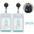 FLONOZZ Heavy Duty 2 Pcs Retractable Badge Clips, Clear Plastic Id Card ...