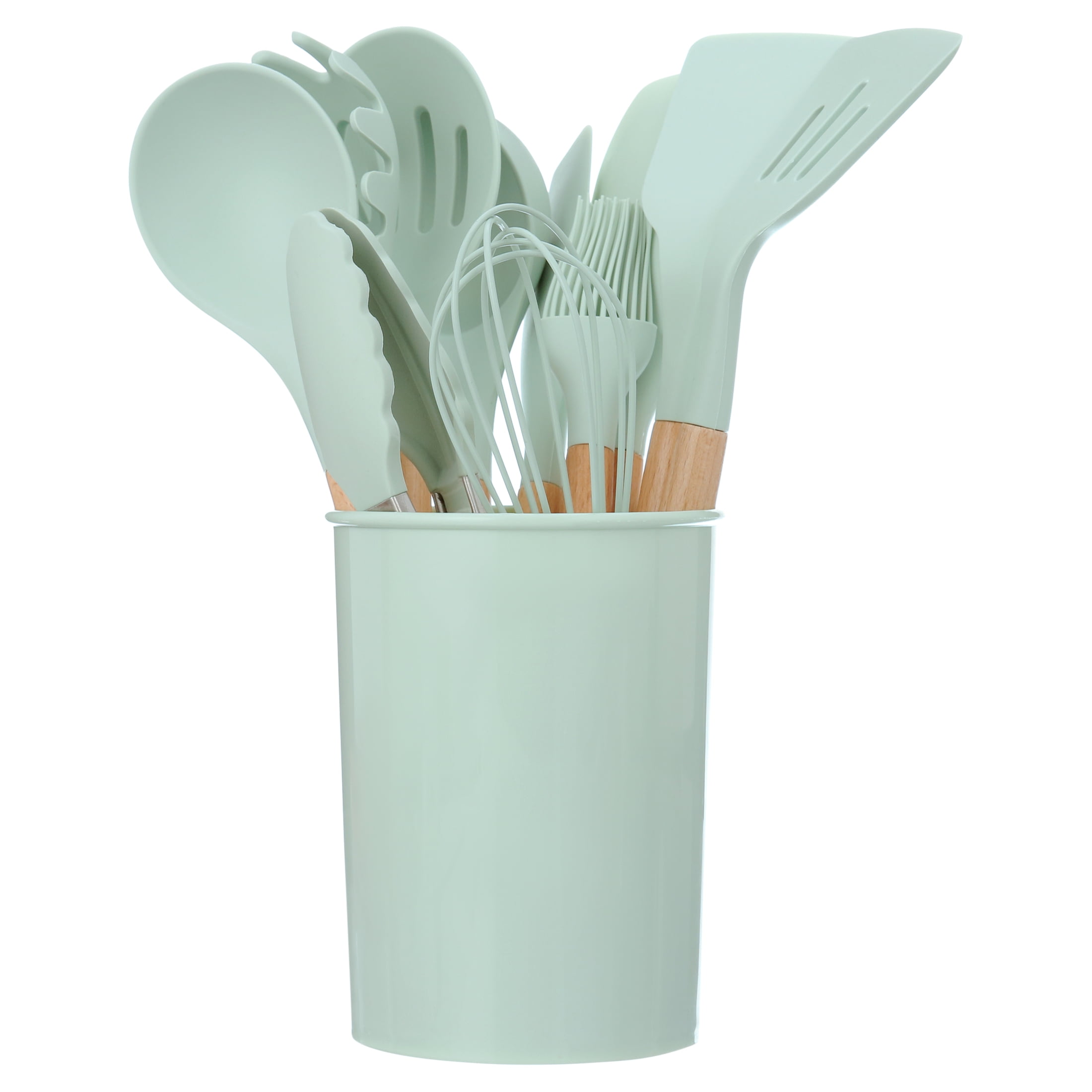 FLONOZZ Kitchen Utensils Set, 11 Pieces Silicone Cooking Utensils, with ...