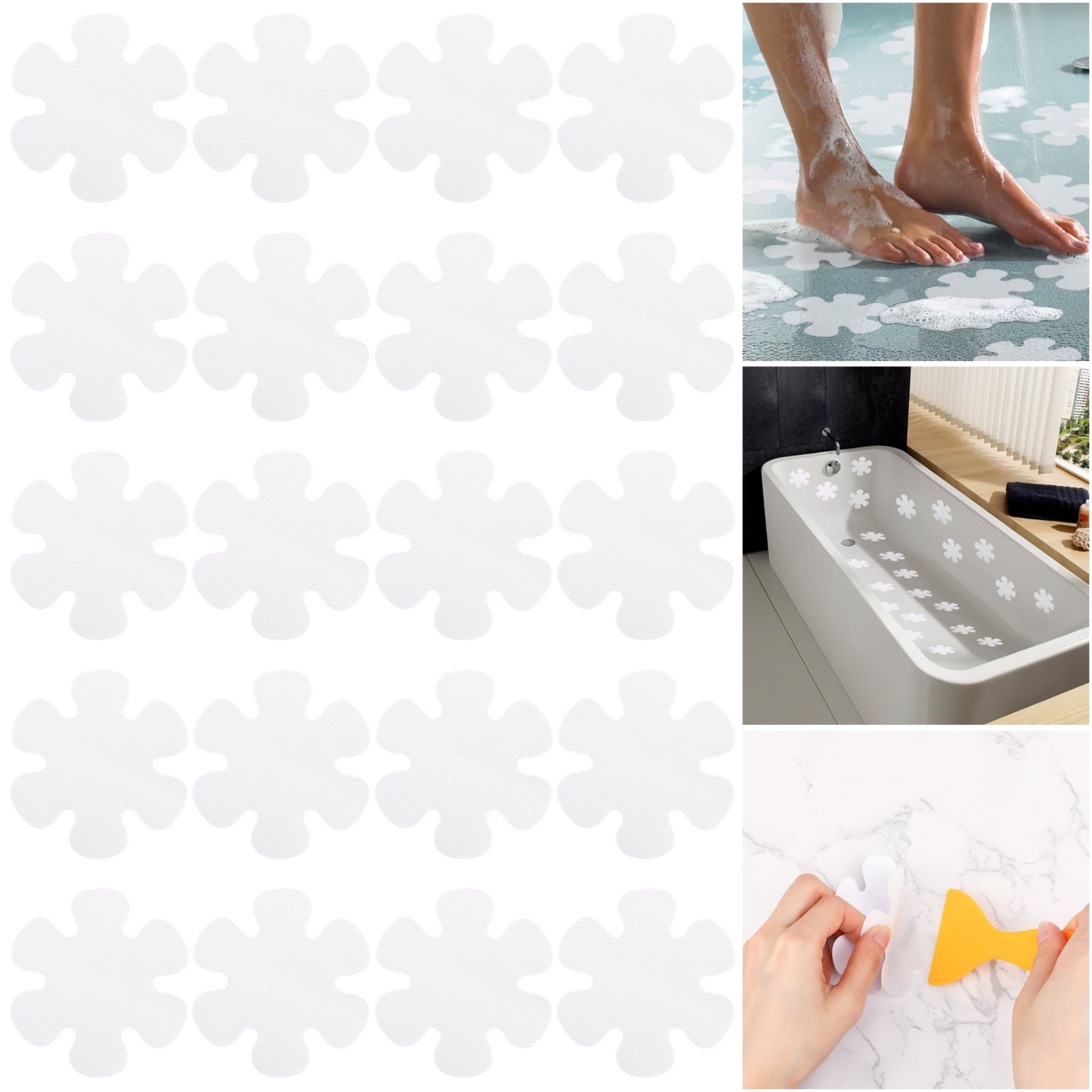 FLONOZZ Anti-Skid Bathtub Stickers, 20 Pcs Non-Slip Safety Shower ...