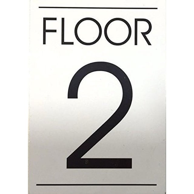 FLOOR NUMBER 2 SIGN ( WHITE ) - Walmart Business Supplies
