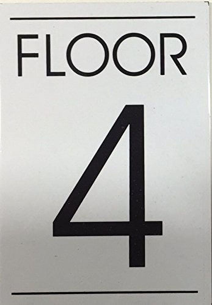 FLOOR NUMBER FOUR (4) SIGN (WHITE) - Walmart.com
