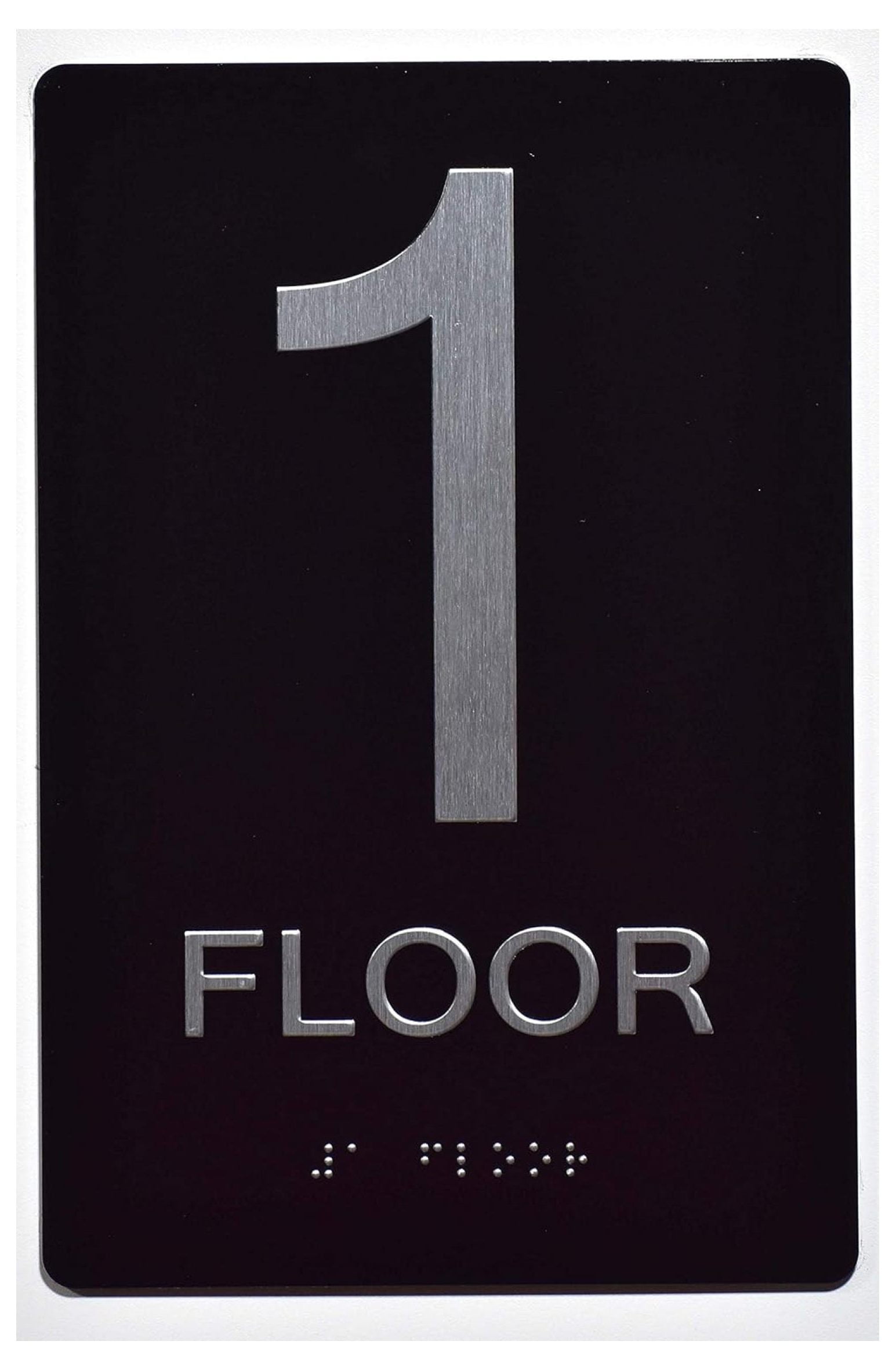 FLOOR NUMBER SIGN -1ST FLOOR SIGN(Aluminium, Black/Silver,size 6x9) The ...