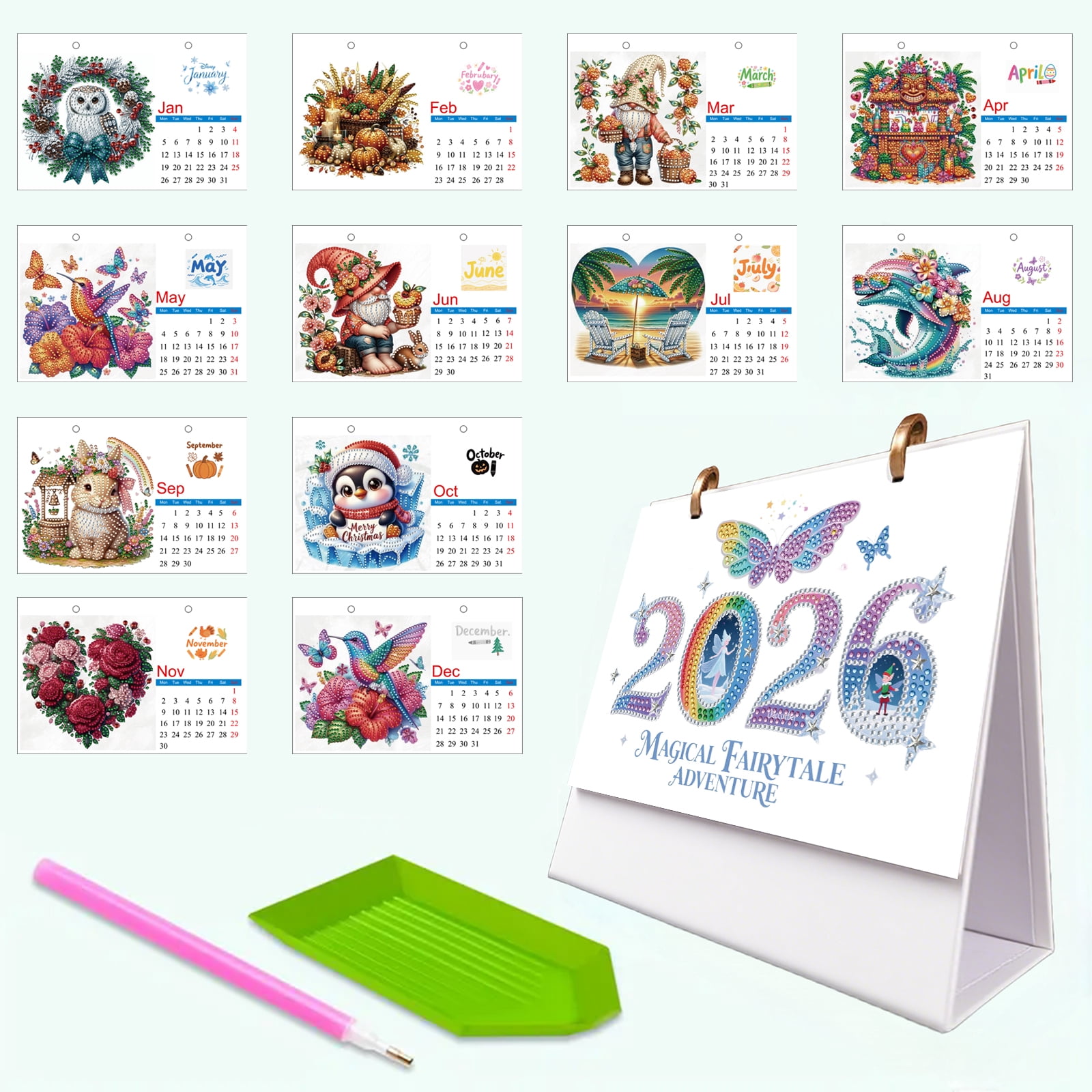 FLOPESN 2026 Calendar DIY Diamond Art Painting Kits, Creative Design ...