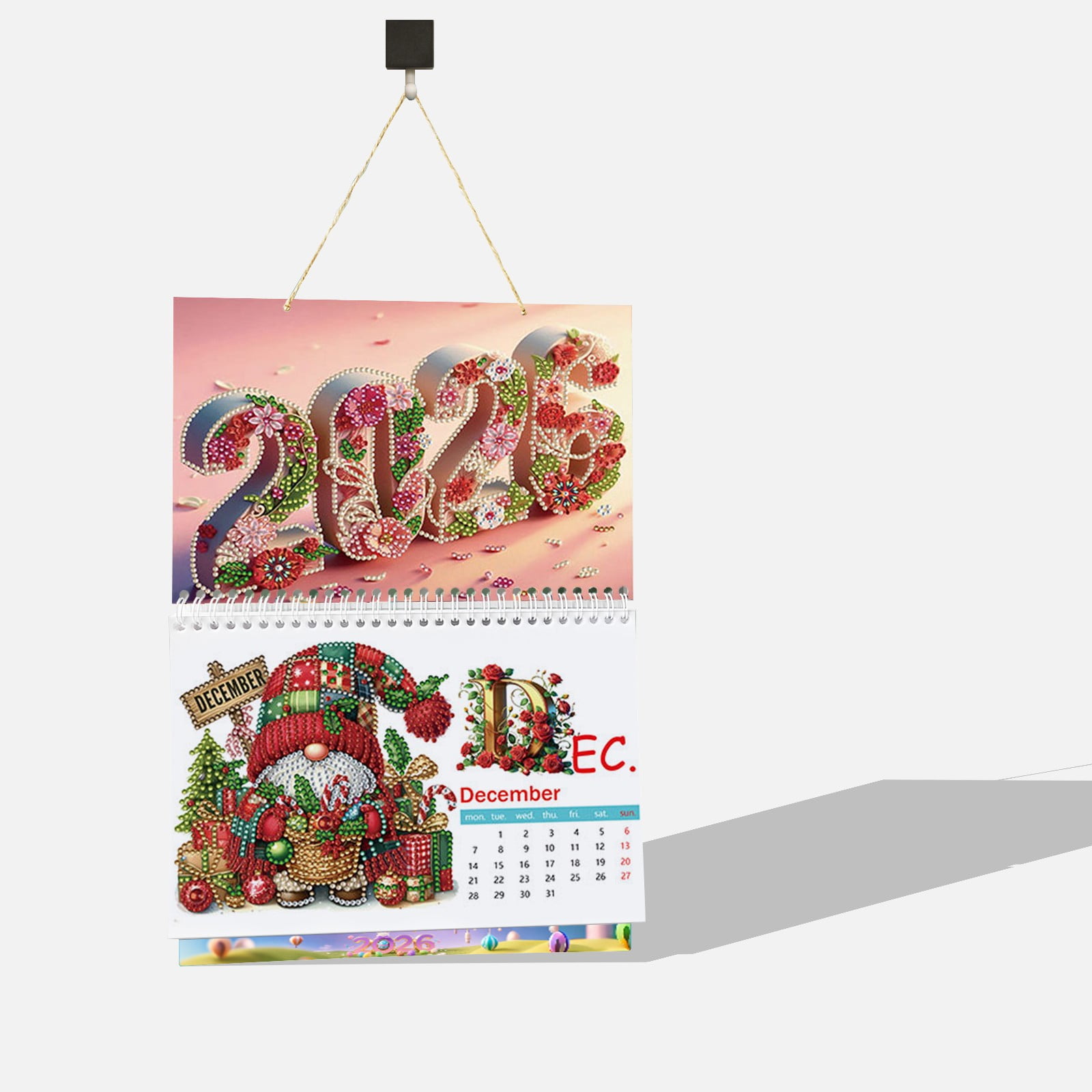 FLOPESN 2026 Wall Calendar DIY Diamond Art Painting Thick Paper 12 ...