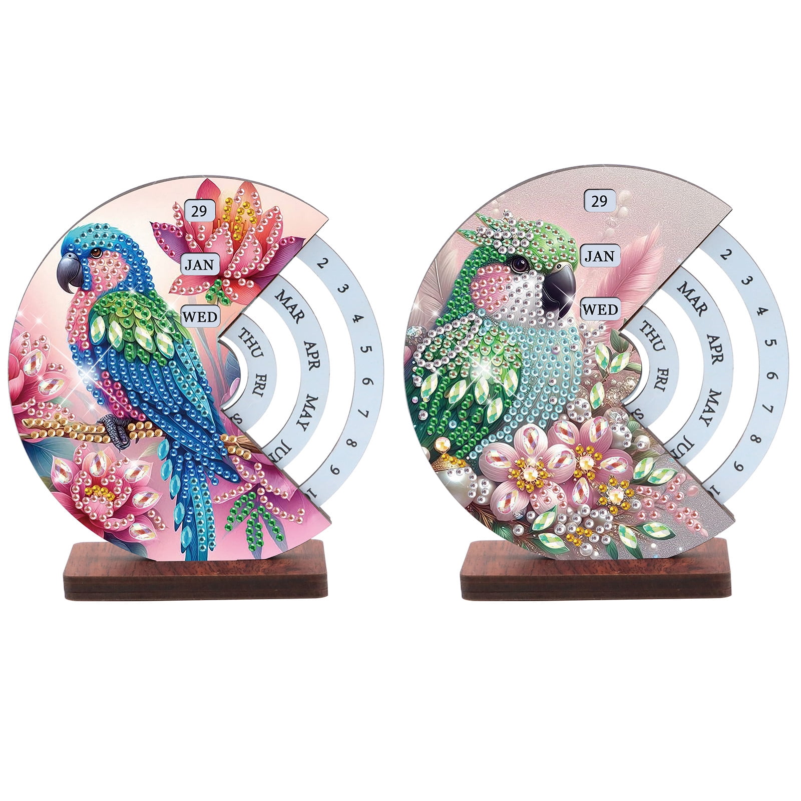FLOPESN 2PCS-Parrot Permanent Calendar DIY Diamond Art Painting Kits ...