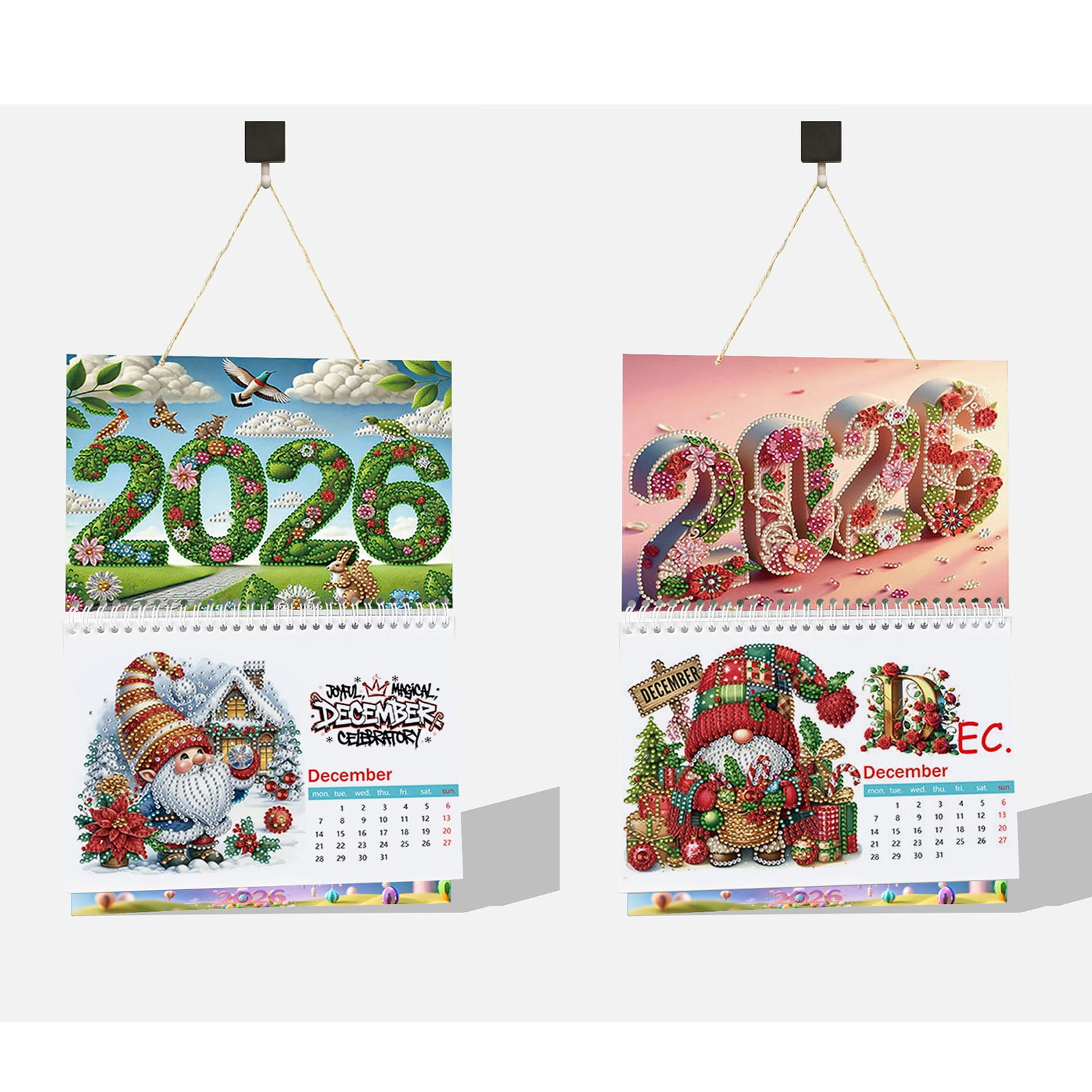 FLOPESN 2Pcs Goblin 2026 Wall Calendar DIY Diamond Art Painting Thick ...