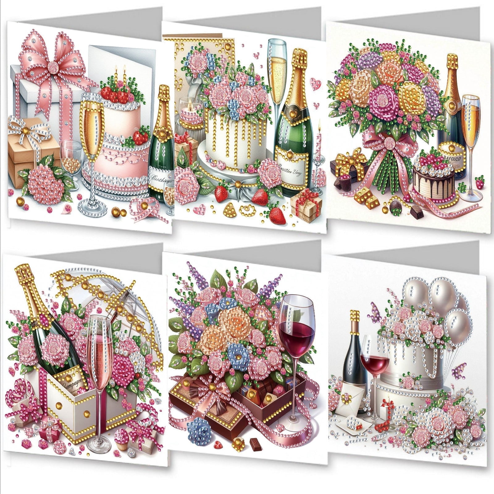 FLOPESN 6Pcs DIY Folding Greeting Card Diamond Art Painting Creative ...