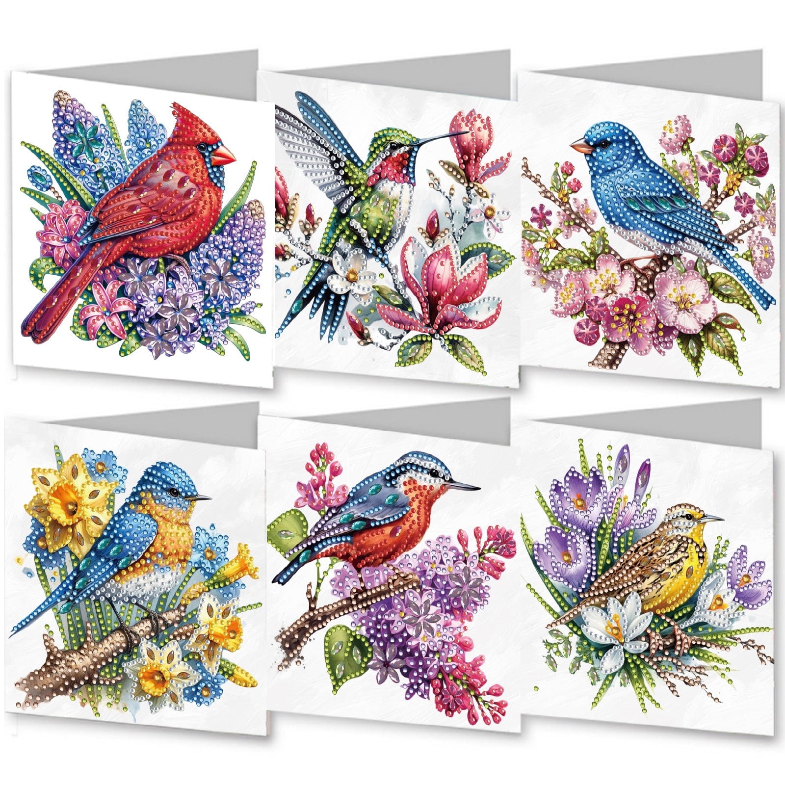 FLOPESN 6Pcs DIY Folding Greeting Card Diamond Art Painting,Creative ...
