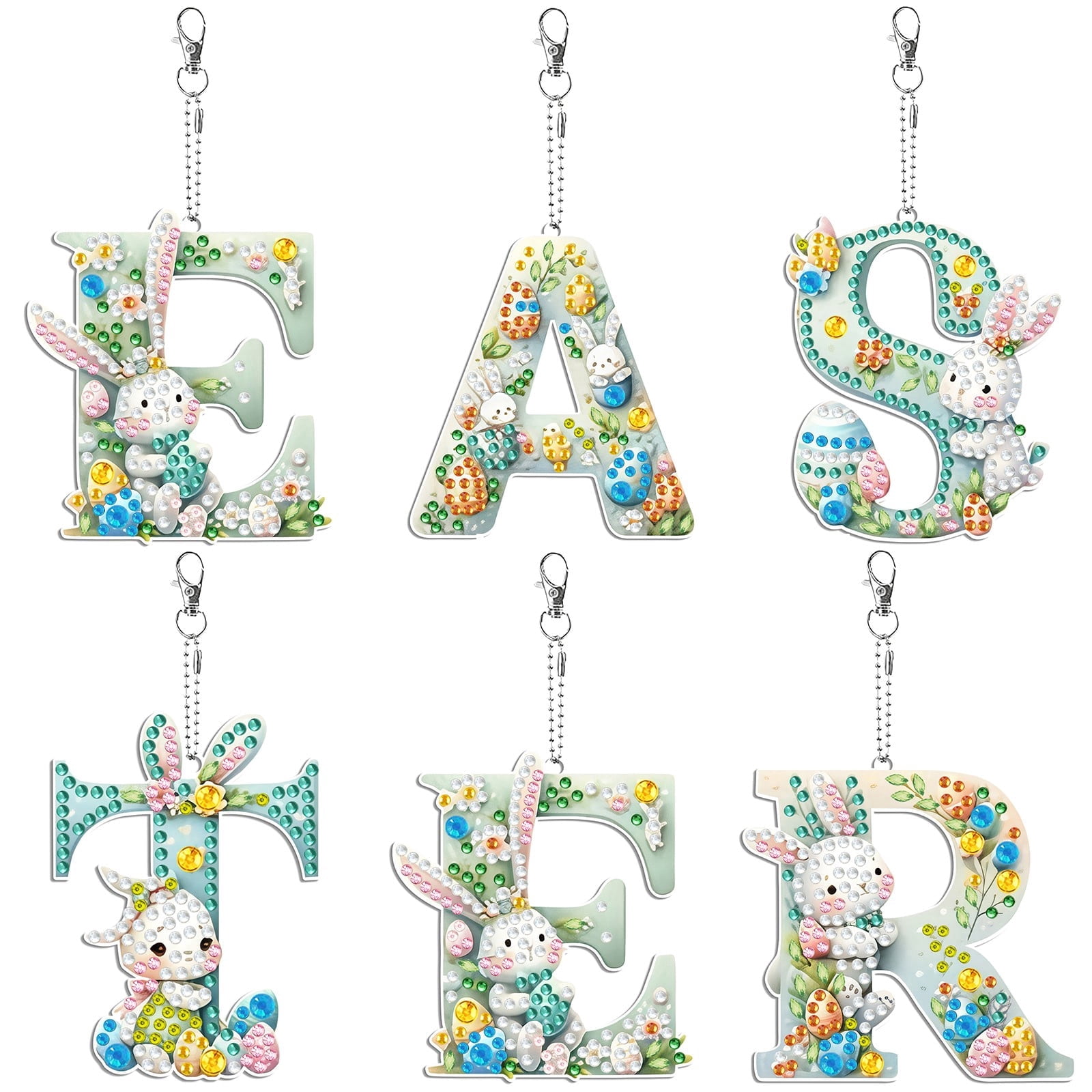 FLOPESN DIY Diamond Art Painting Easter Bunny Egg Letters Acrylic ...