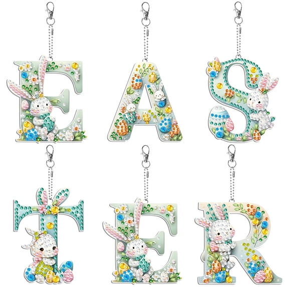 FLOPESN DIY Diamond Art Painting Easter Bunny Egg Letters Acrylic ...