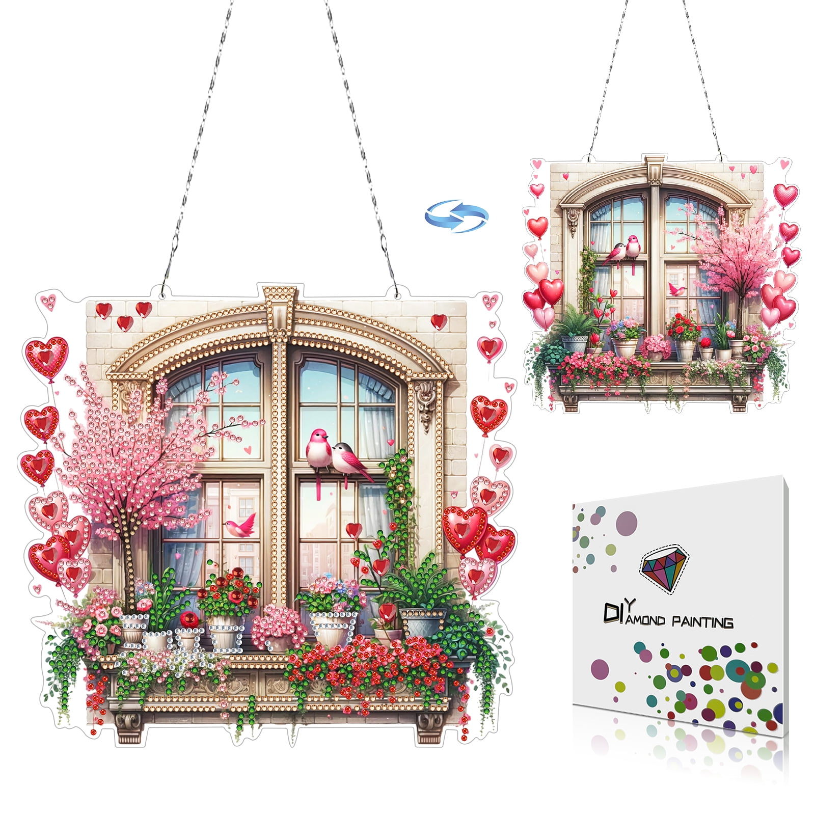 FLOPESN DIY Diamond Art Painting Pendant Ornament Valentine’s Day ...