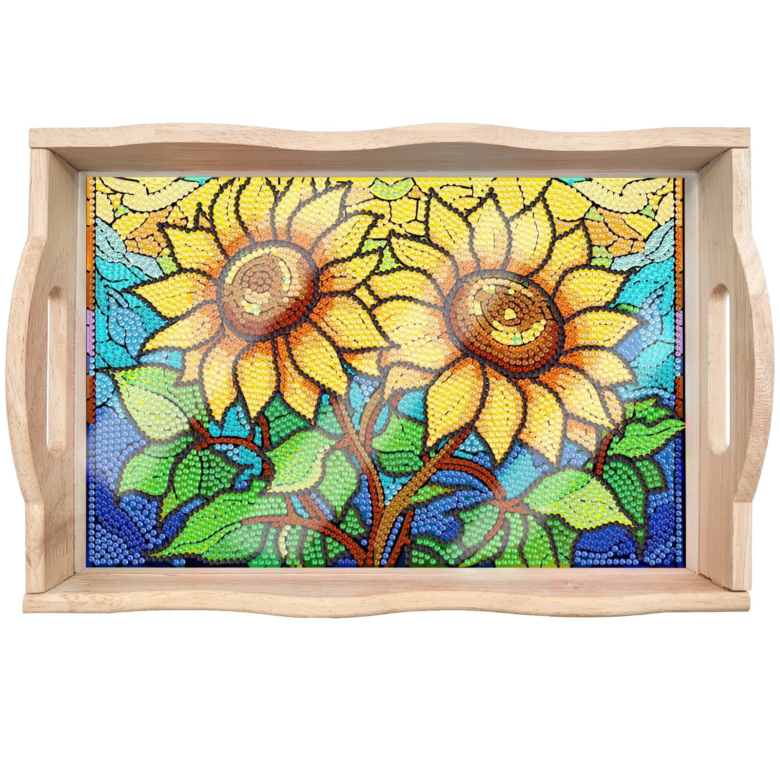 FLOPESN DIY Diamond Art Painting Tray,Handmade Wooden Tray Mosaic by ...