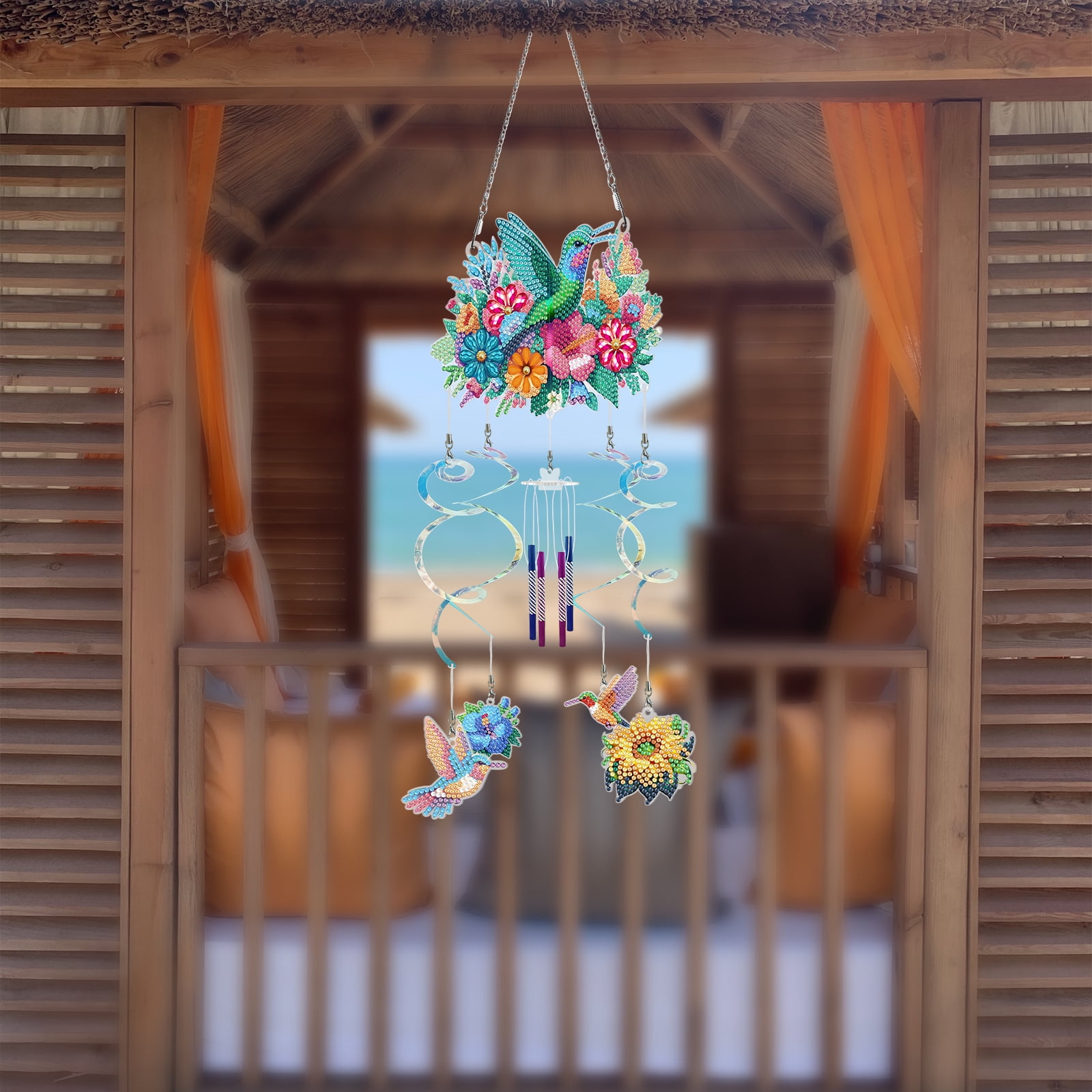 FLOPESN DIY Diamond Art Painting Wind Chime Pendant Handmade Creative ...
