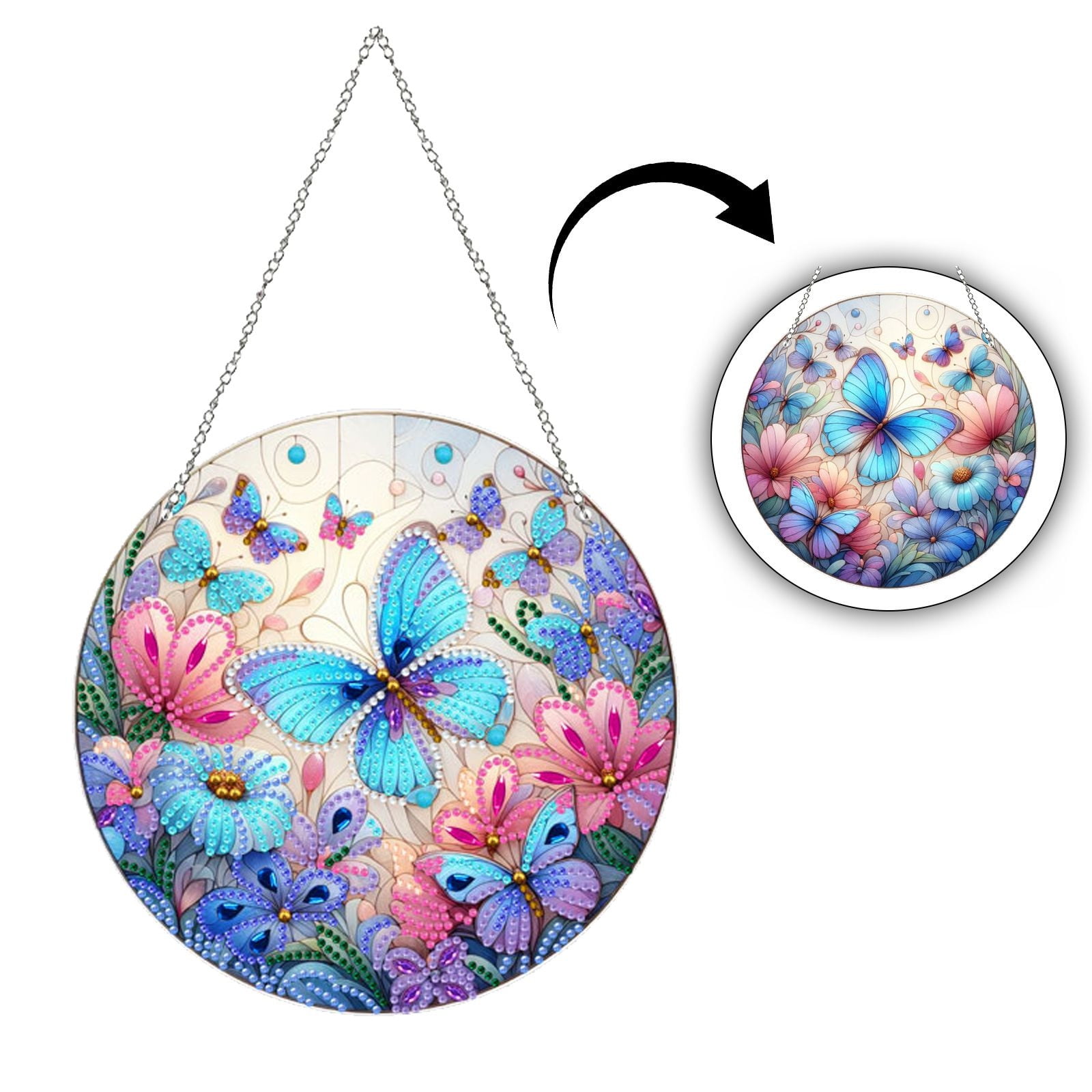 FLOPESN DIY Dot Diamond Pendant Diamond Art Painting Flower Cat ...